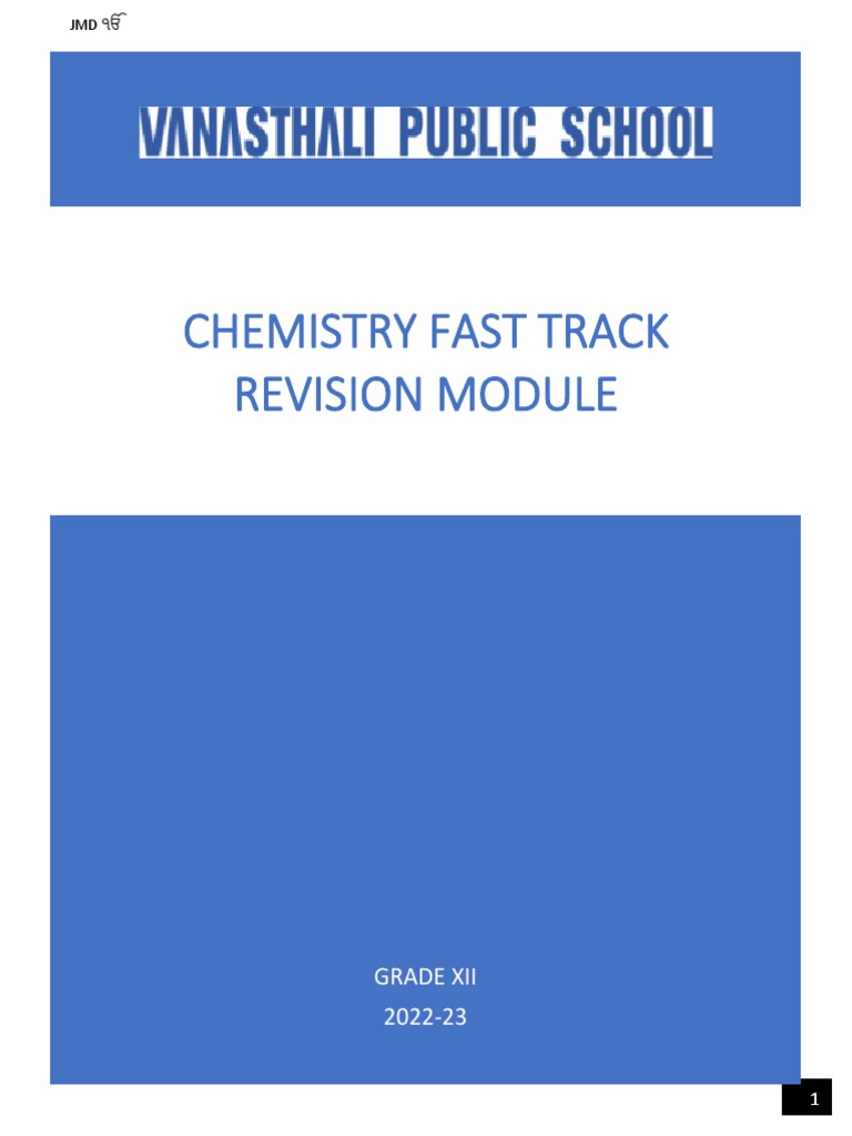 2022 2023 Chemistry Revision Booklet Xii Download Free Pdf