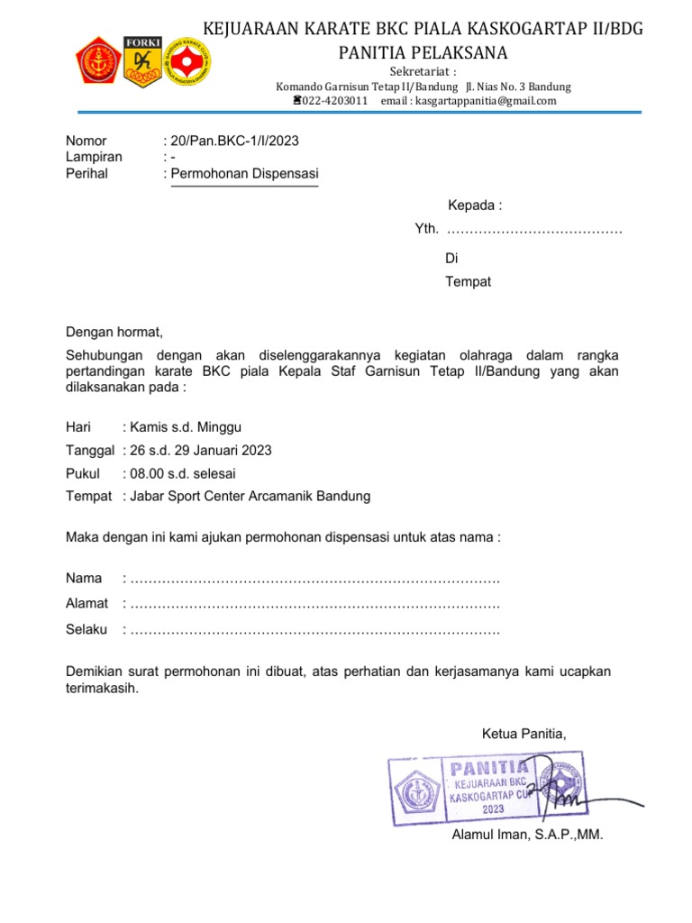 Surat Dispensasi | PDF