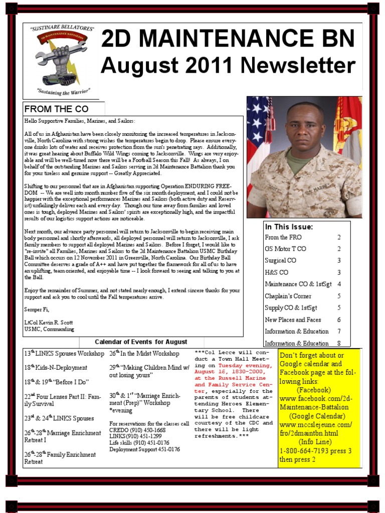 Aug 2011 Newsletter | PDF | United States Marine Corps | Emergency ...