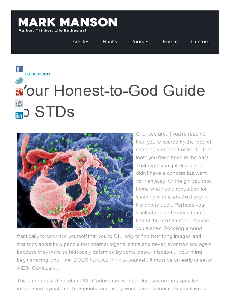 Your Honest-To-God Guide To STDs - Mark Manson1 | PDF