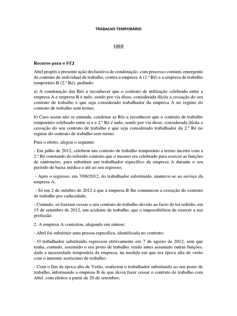 Aula 4 Dti - Trabalho Temporário Caso 2 | PDF