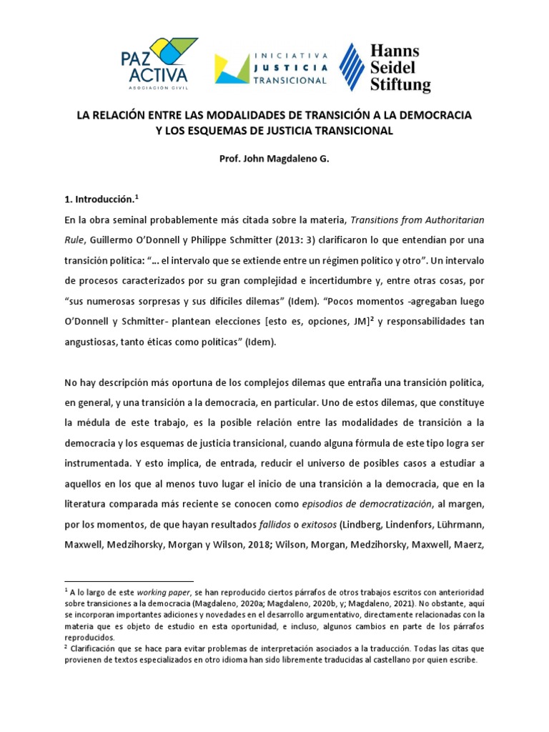 John Magdaleno - La Relación Entre Las Modalidades de Transición A La ...
