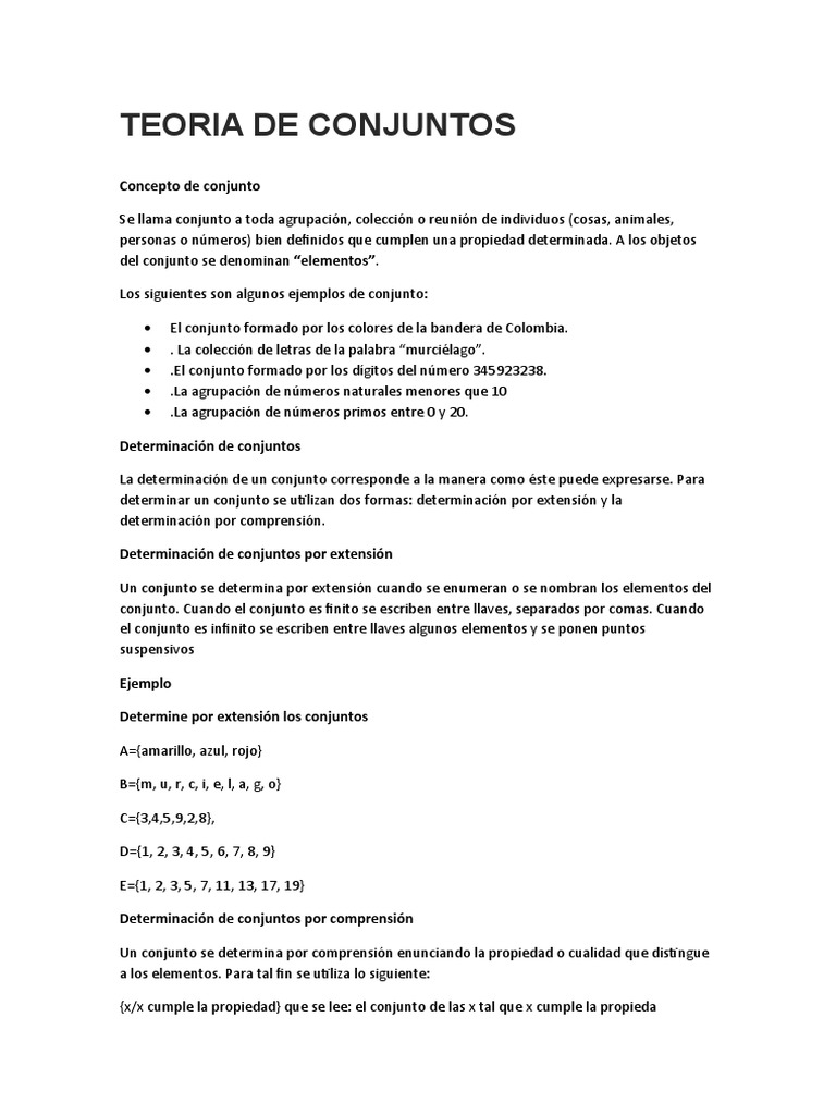 Teoria de Conjuntos | PDF | Conjunto (Matemáticas) | Lógica