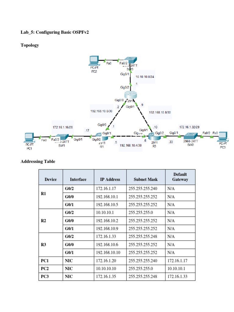 Lab 5 Ospf Pdf Routing Router Computing