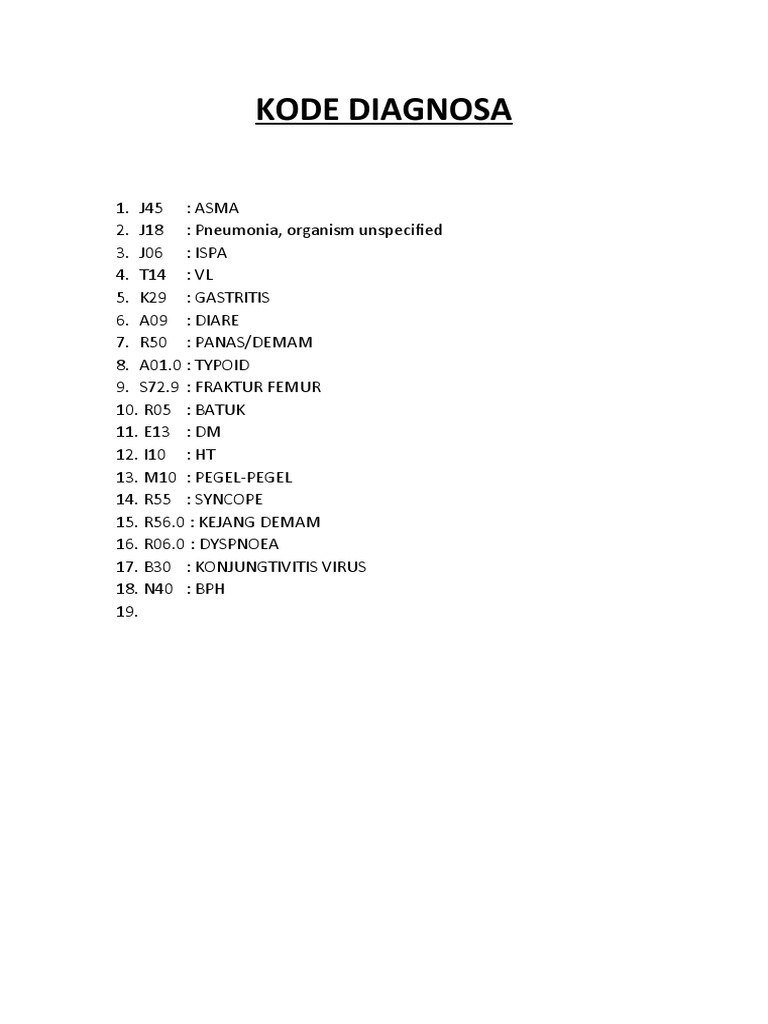 Kode Diagnosa | PDF