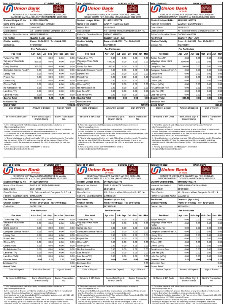 Challan - Copy (1) - 1 | PDF | Banks | Fee