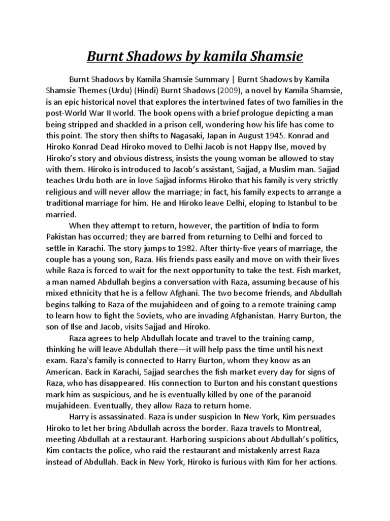 Burnt Shadows by Kamila Shamsie | PDF