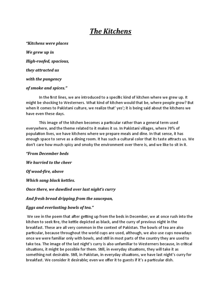 The Kitchens | PDF | Poetry | Kitchen