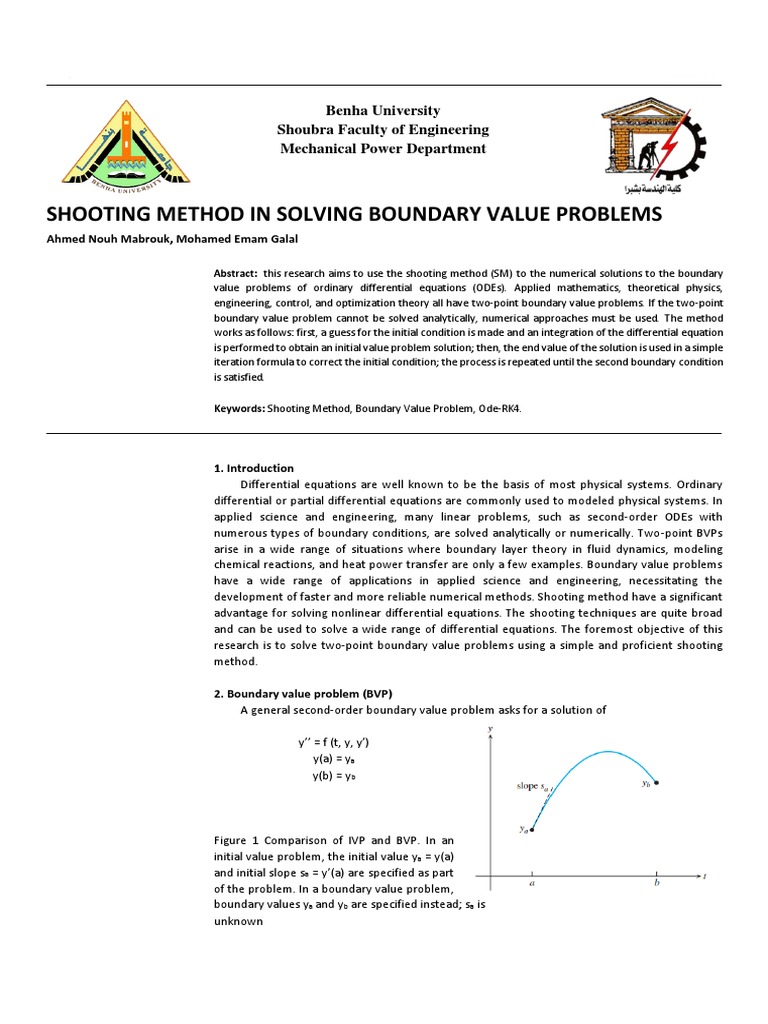 Report Shooting Method | PDF | Differential Equations | Ordinary Differential Equation