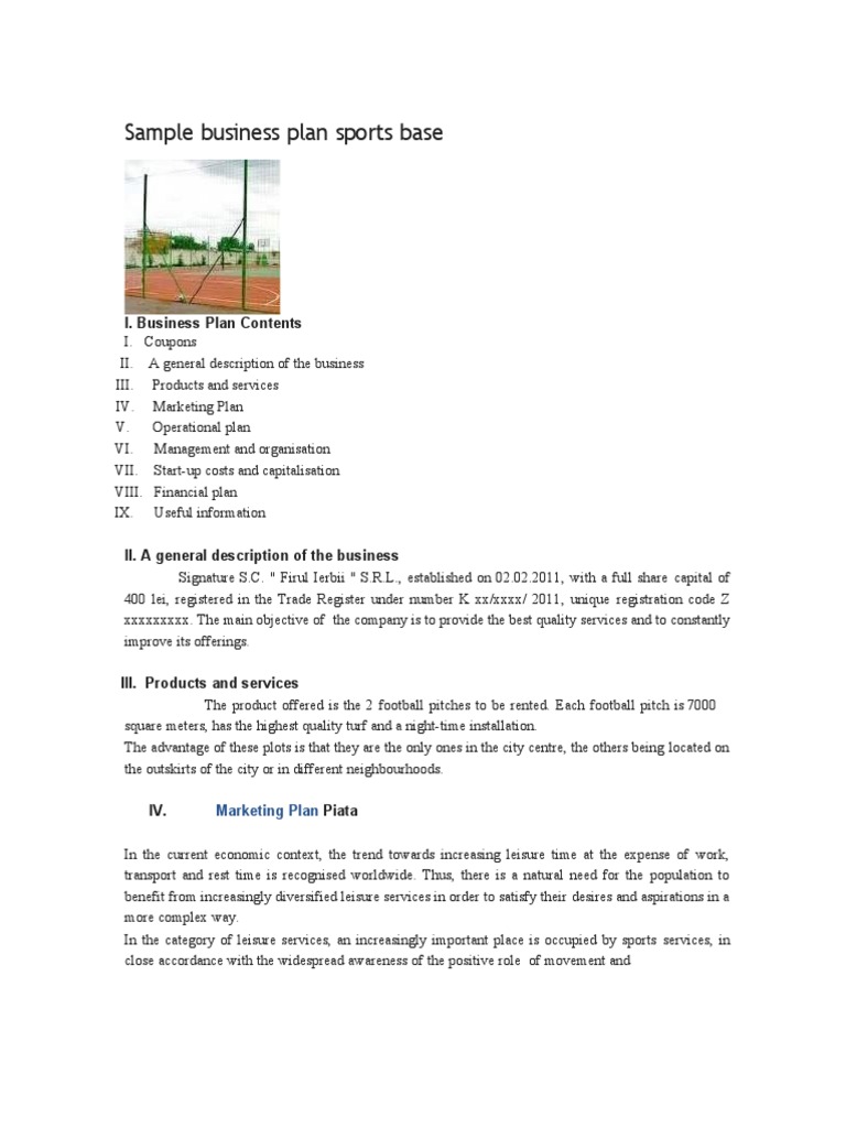 Urban Football Pitch Business Plan | PDF | Euro | Sports