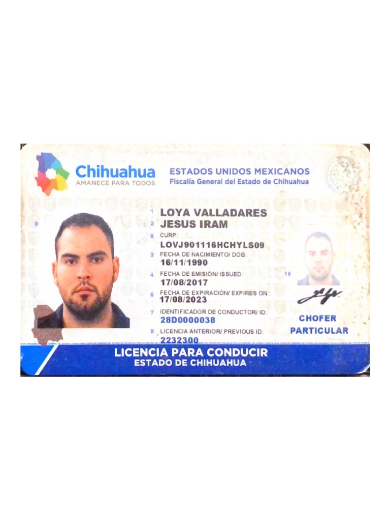 Jesús Iram Loya Valladares - Licencia de Conducir | PDF