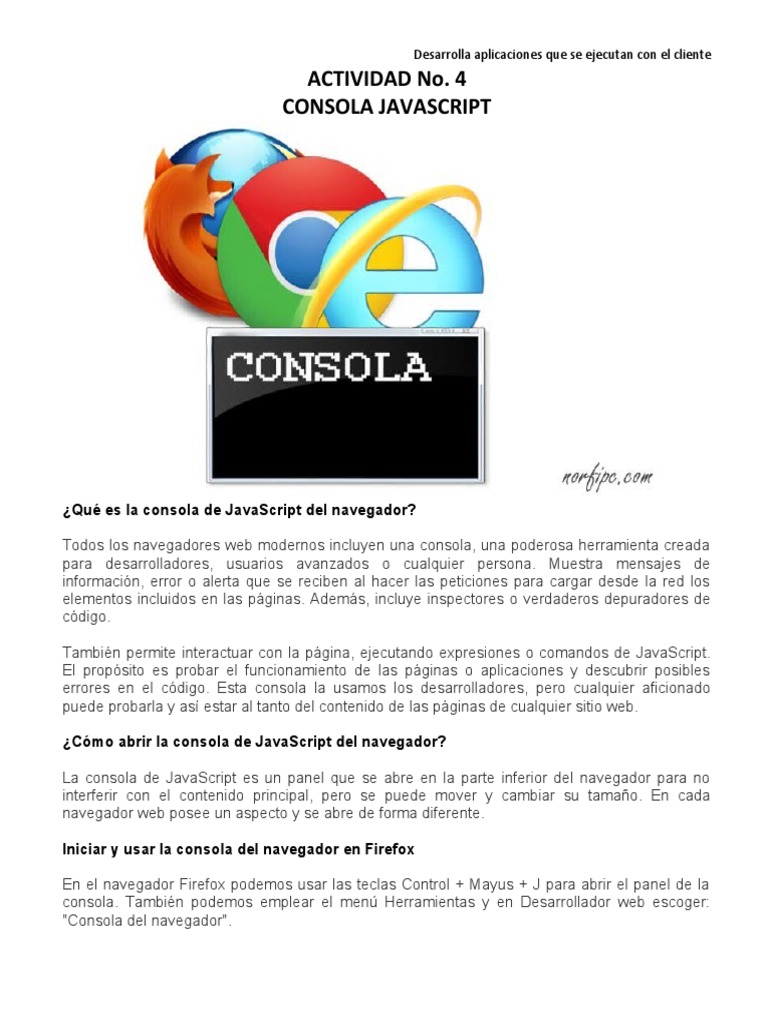 Consola Javascript Act - 4 | PDF | Script Java | Red mundial
