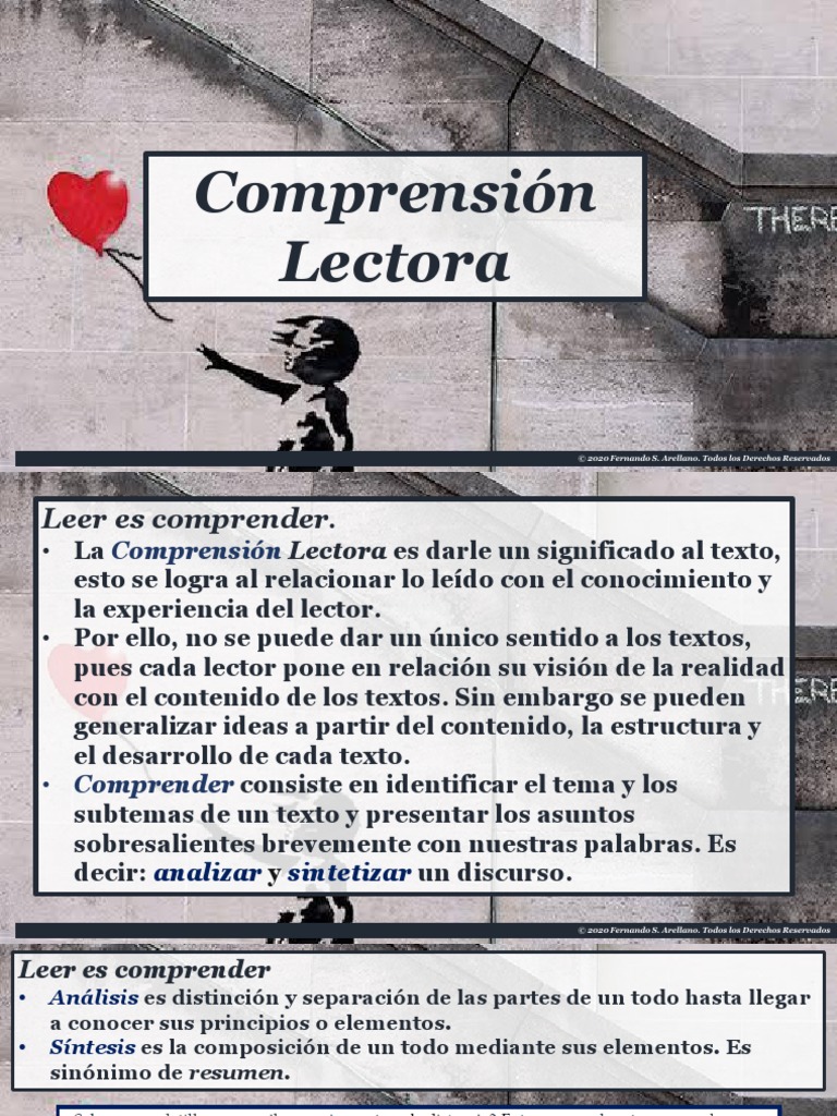 01 Comprensión Lectora (Con Ejercicios) | PDF | Comprensión lectora ...
