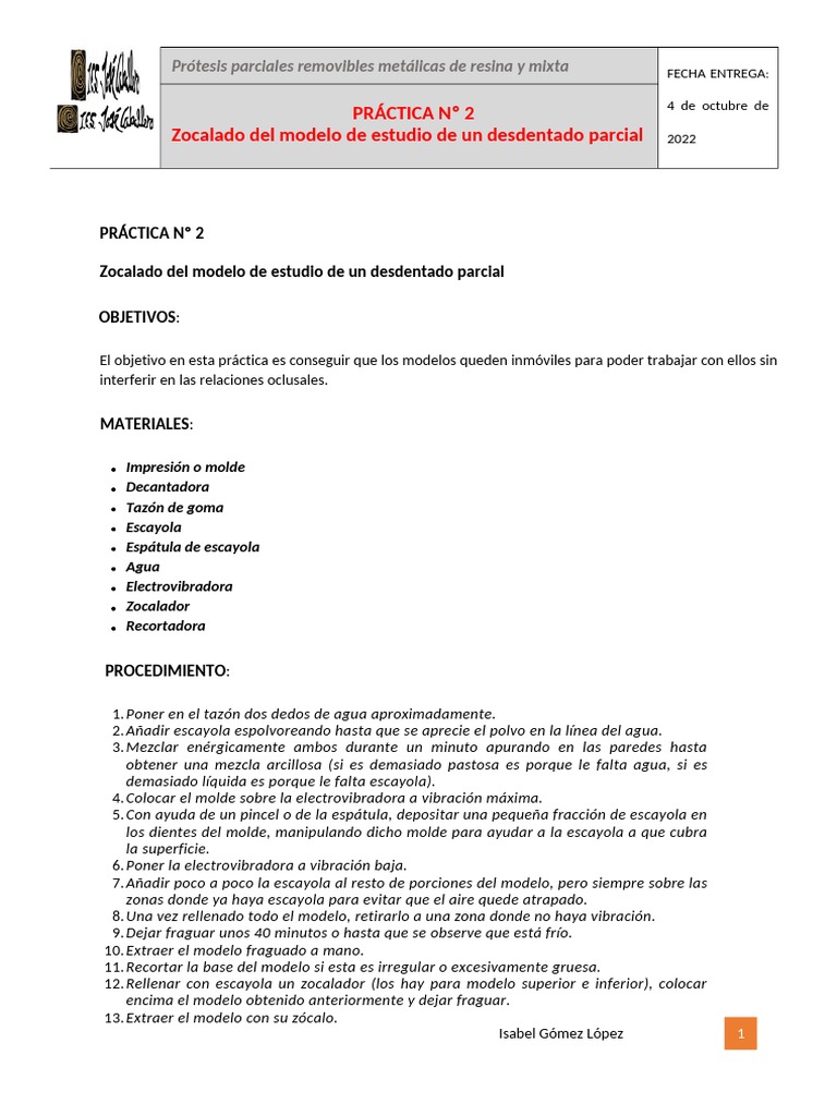 Zocalado de Modelos Dentales Parciales | PDF | Dentadura postiza | Agua