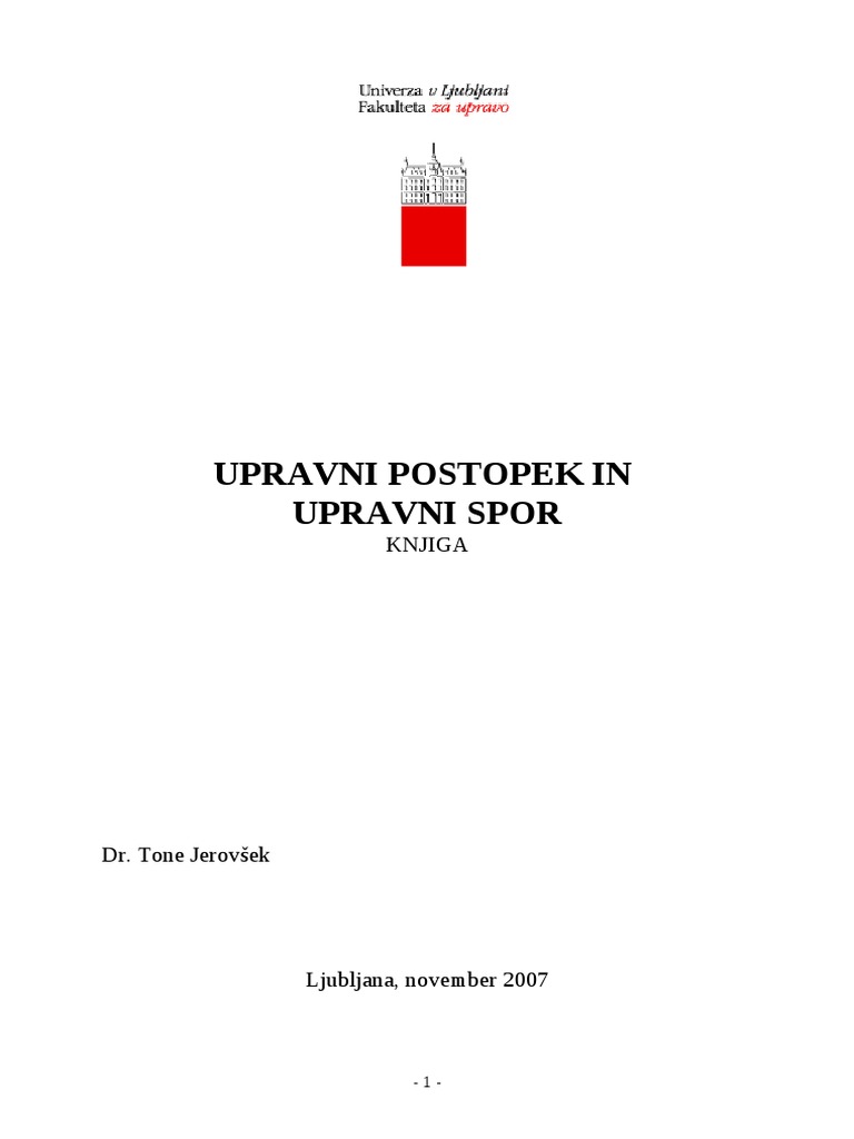 Upravni Postopek - Knjiga | PDF