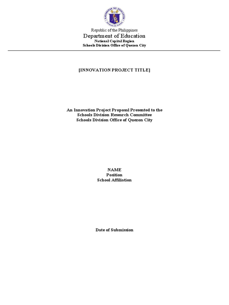 INNOVATION Project Proposal | PDF | Risk | Metro Manila