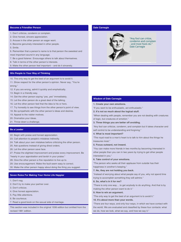 CS - How To Win Friends and Influence People - Dale - Carnegie - 1937 | PDF