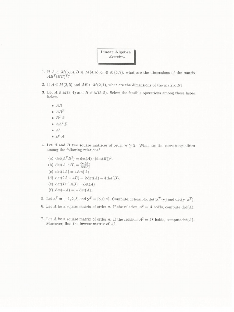 Linear Algebra | PDF