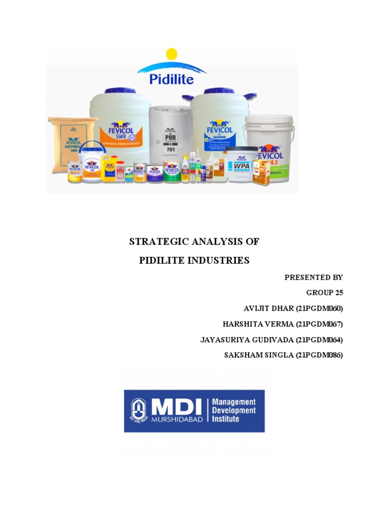 Strategic Analysis of Pidilite | Download Free PDF | Strategic Management | Value Chain