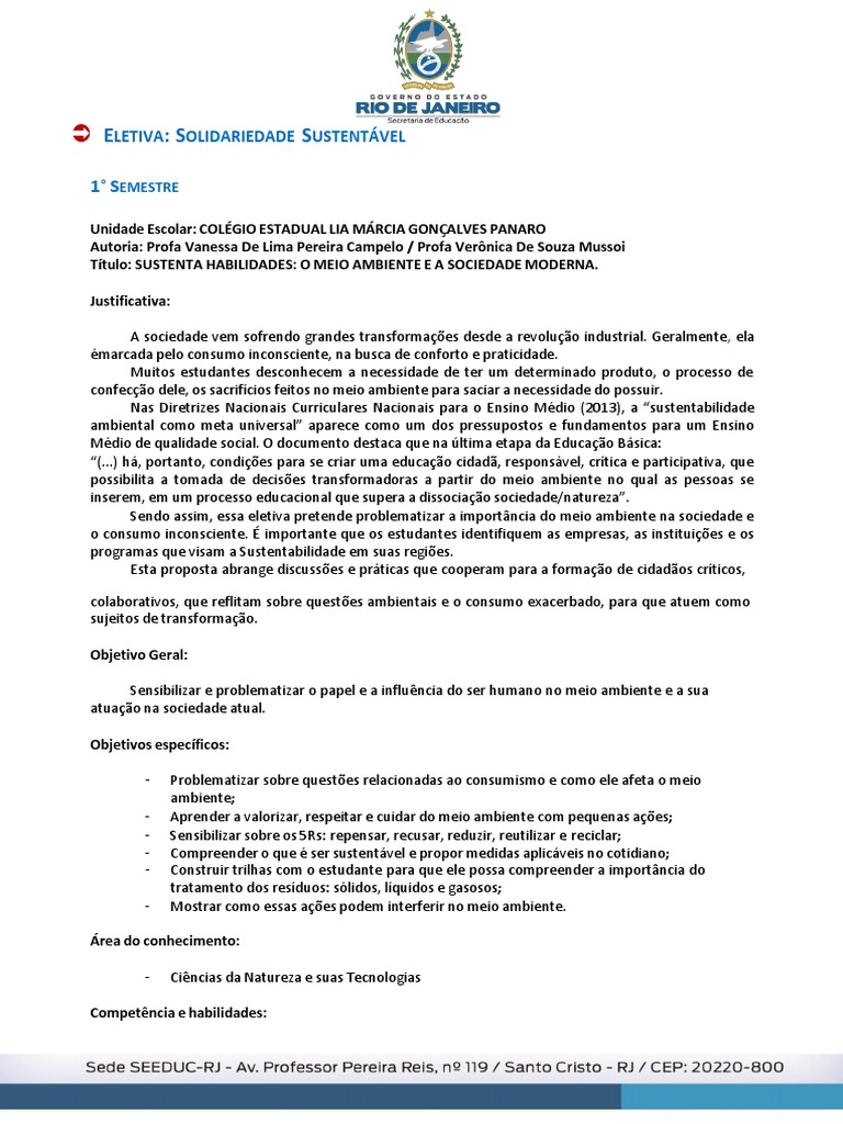 Catalogo Eletivas 2022-23-29 | PDF | Sustentabilidade | Science