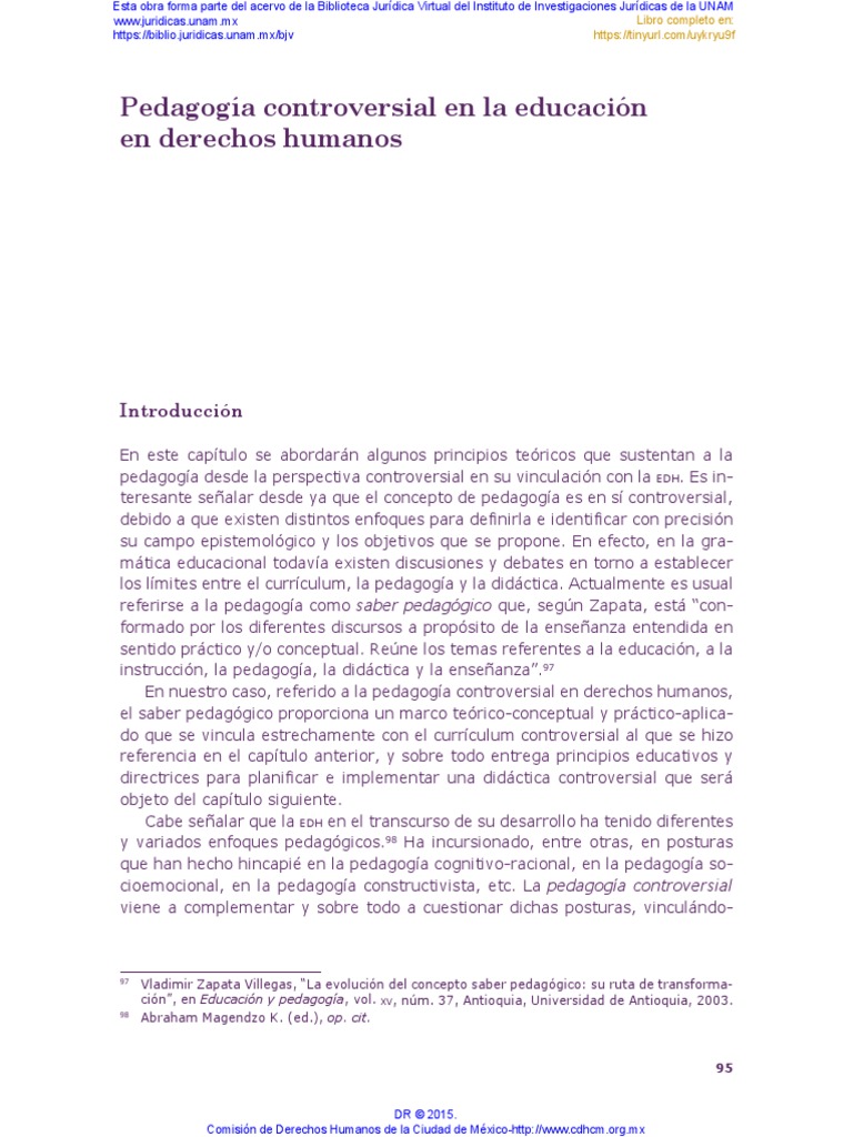 Pedagogía Controversial en La Educación | PDF | Derechos humanos ...