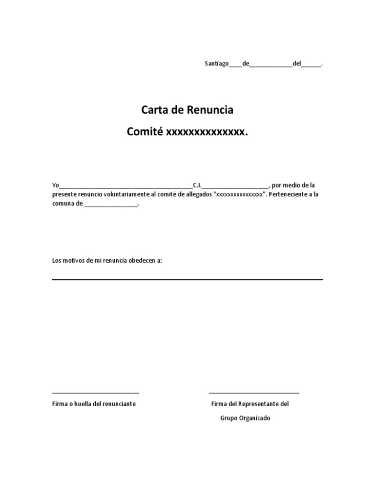 Carta de Renuncia Formato | PDF