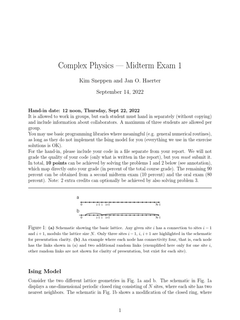 Midterm1 Complex Physics 2022 | Download Free PDF | Phase Transition ...