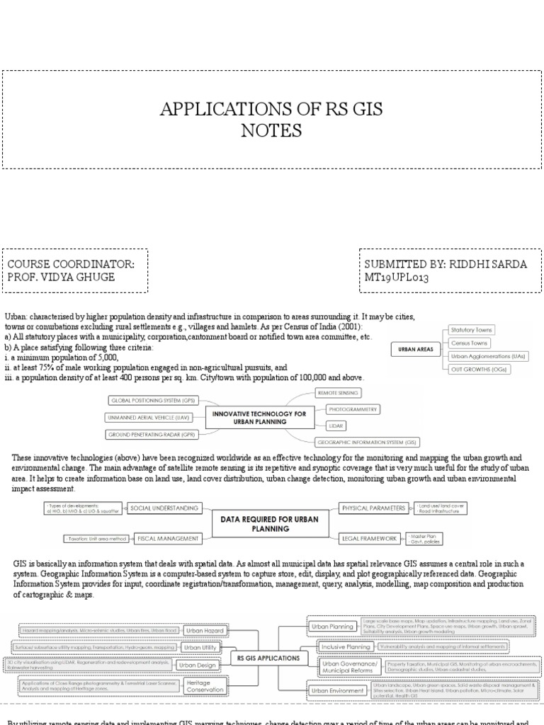 Rs Gis Applications Notes Pdf Geographic Information System Remote Sensing