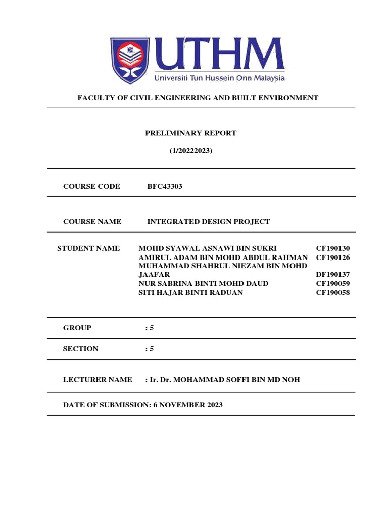 Preliminary Report Group 5 | PDF | Engineering | Design