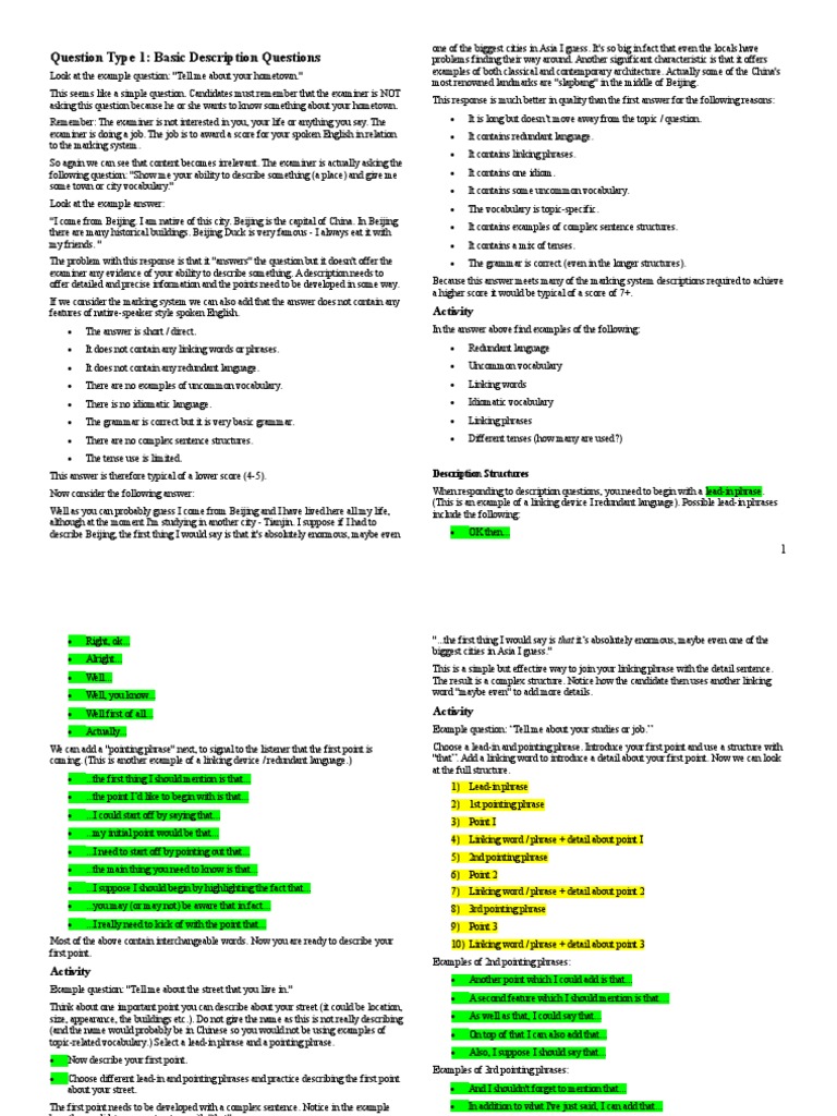 Mat Clark - Speaking | PDF | Question | Phrase