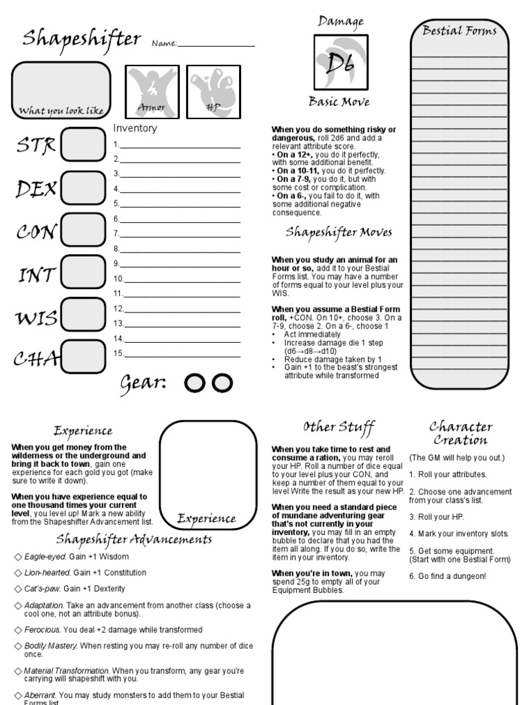 6E Shapeshifter | PDF | Role Playing Games | Gaming