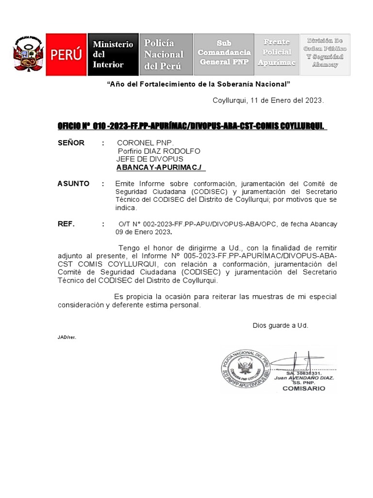 Infor. Sobre Codisec 20233 | PDF | Alcalde | Gobierno