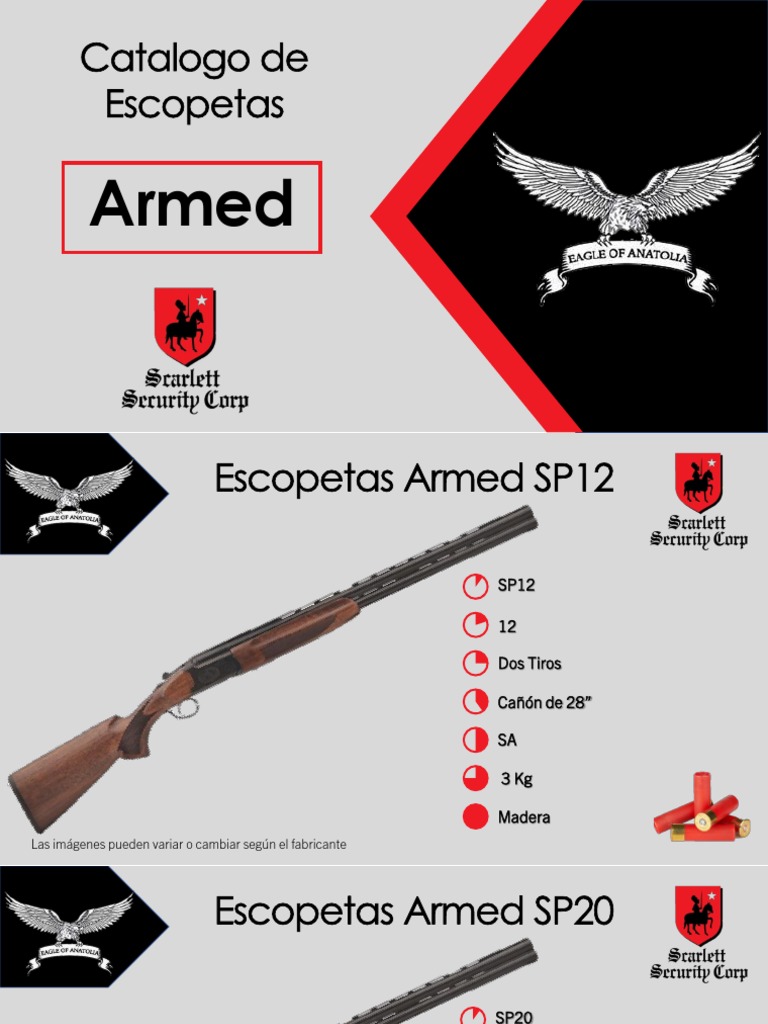 Catálogo de Escopetas Armed | PDF | Armas de fuego | Balística