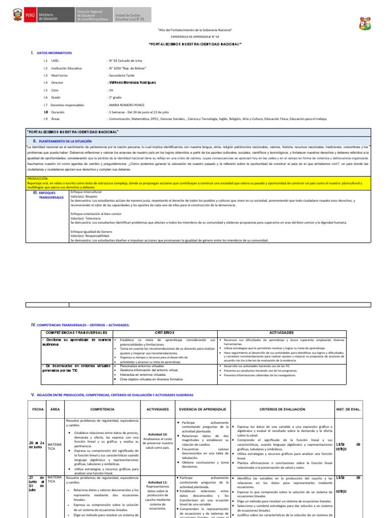 Eda 4 de 5° Del 2022 | PDF | Estadísticas | Ecuaciones