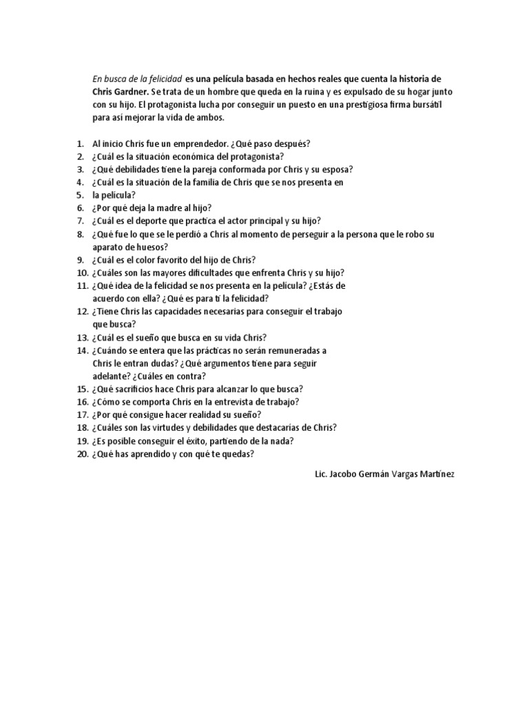 Preguntas en Busca de La Felicidad | PDF