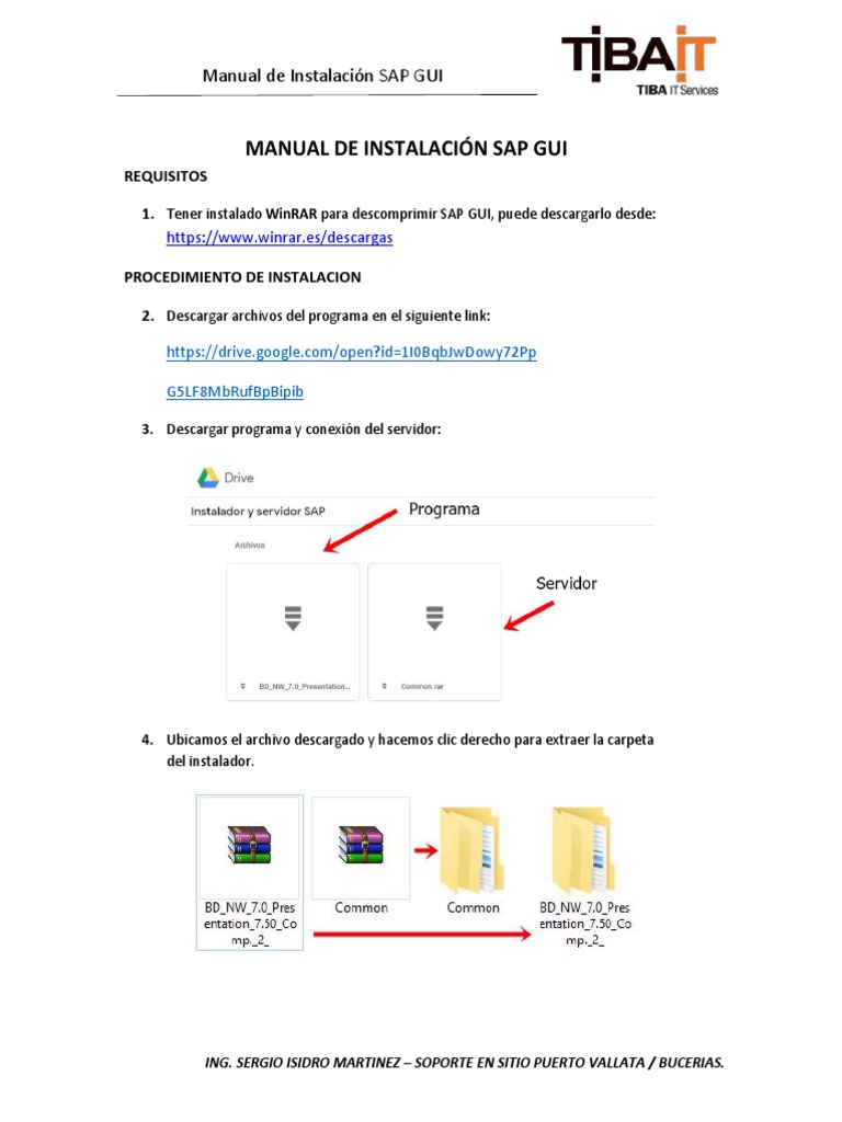 Manual de Instalación Sap Gui | PDF | Plataformas de computación ...