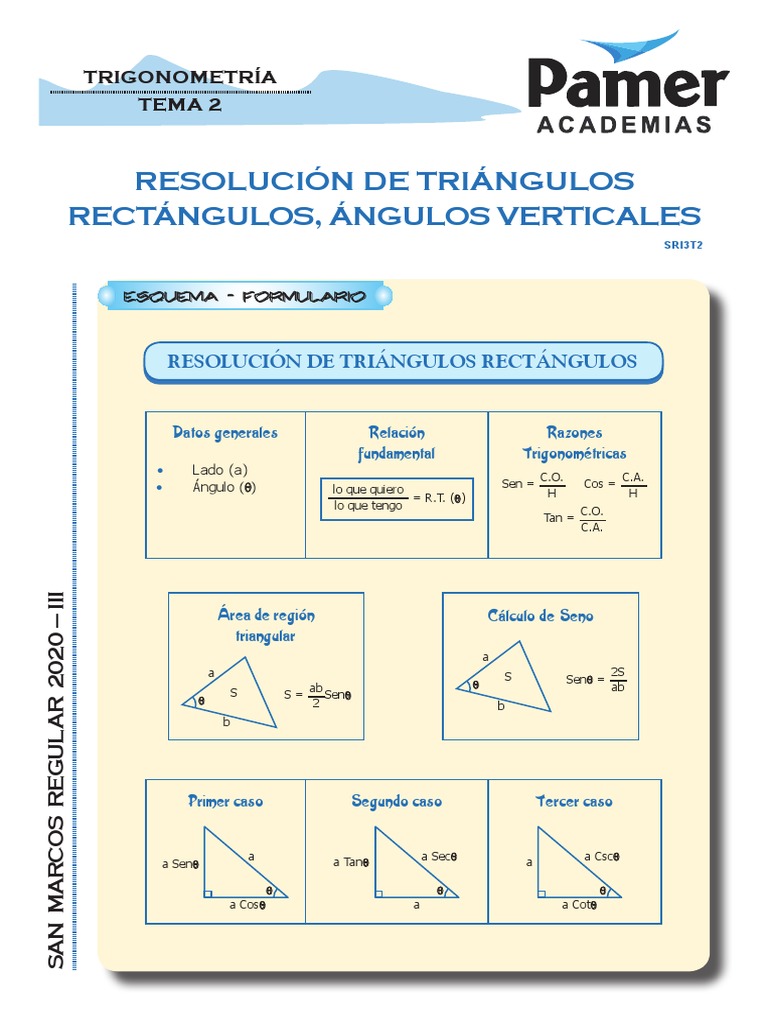 Trigonometría - Sem 2 | PDF | Triángulo | Trigonometría Trigonometría - Sem 2 | PDF | Triángulo | Trigonometría