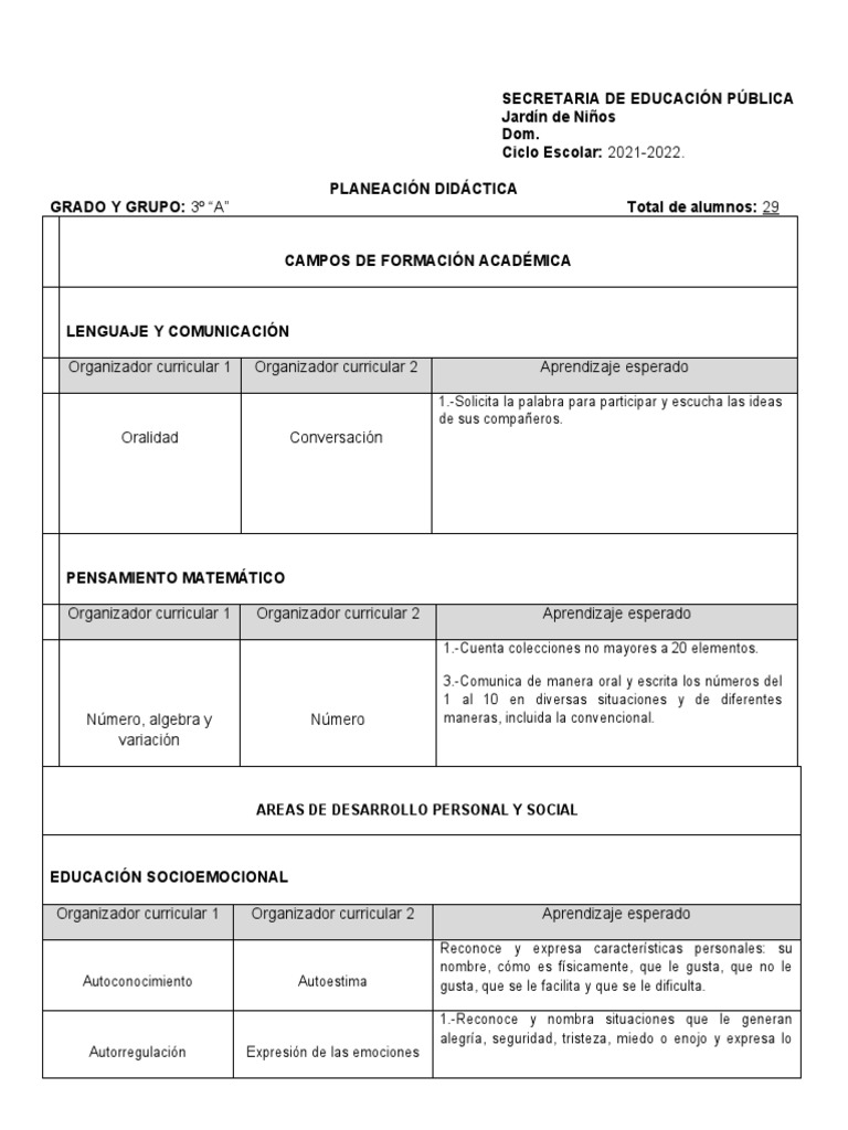PLANEACIÓN Preescolar Semana Del 20 Al 24 de Septiembre 22 | PDF | Las ...