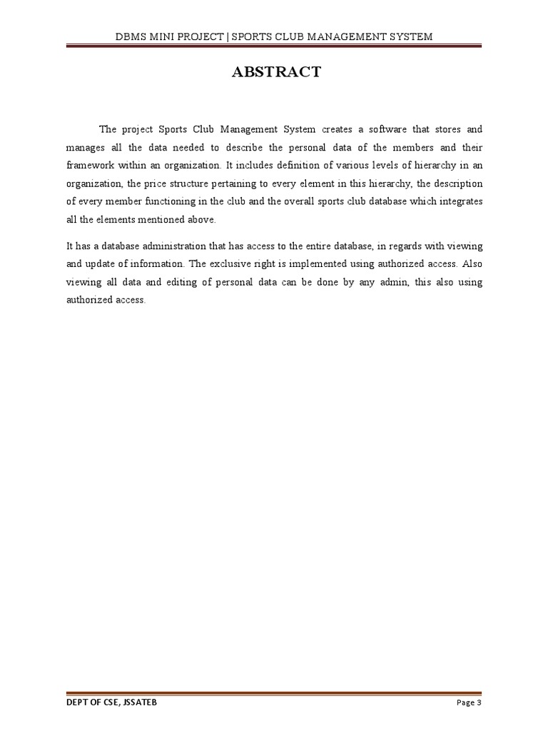 Sports Club Management System Project | PDF | Php | Databases
