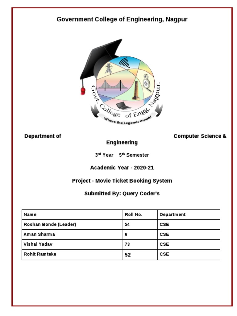 Movie Ticket Booking System Project Report | PDF | Databases | Computing