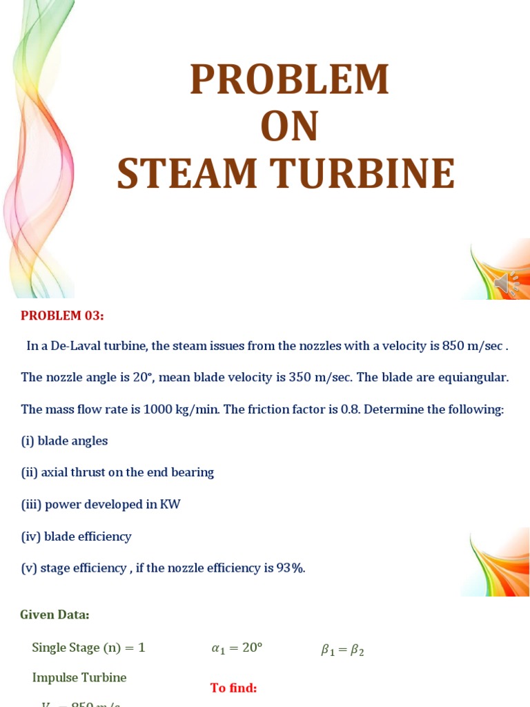 03 Problem On Steam Turbine - Revised | PDF | Turbine | Turbomachinery