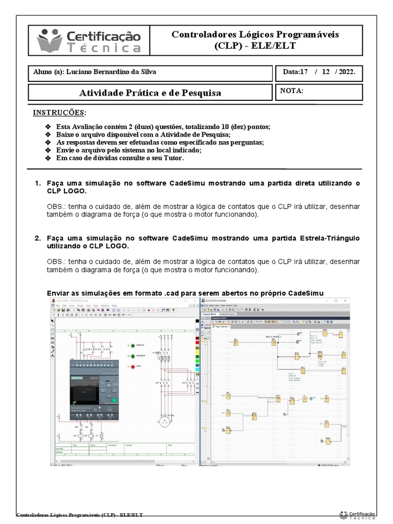 Atividade Prática - Pesquisa - CLP | PDF Atividade Prática - Pesquisa - CLP | PDF