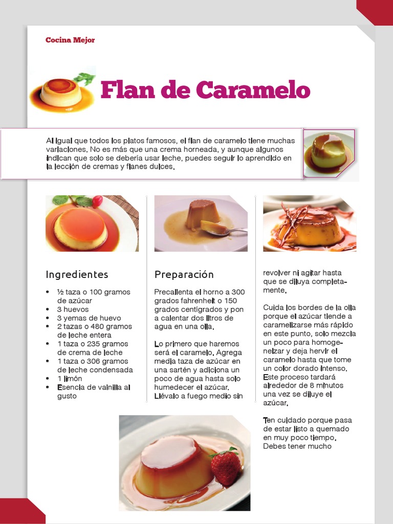 Flan de Caramelo | PDF | Caramelo | Alimentos