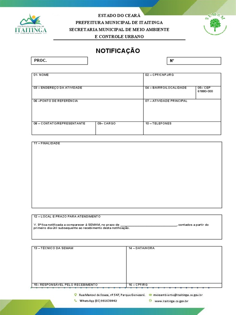 02 - NOTIFICAÇÃO - Modelo | PDF