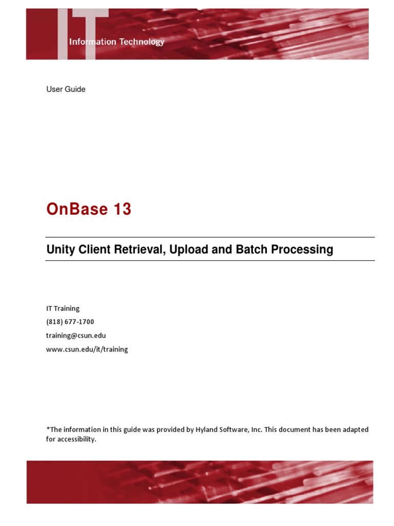 OnBase 13 Unity Client Guide | PDF | File Format | Information Retrieval