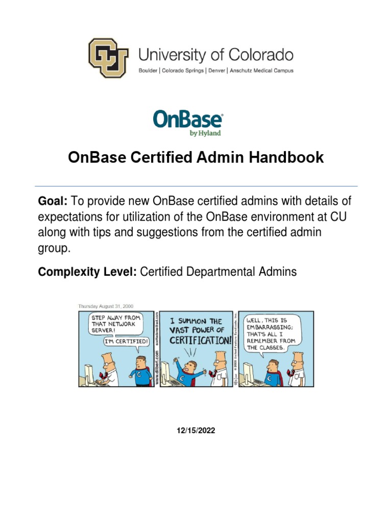 Onbase Guide Handbook Certified Admins Expectations and Tipspdf | PDF ...