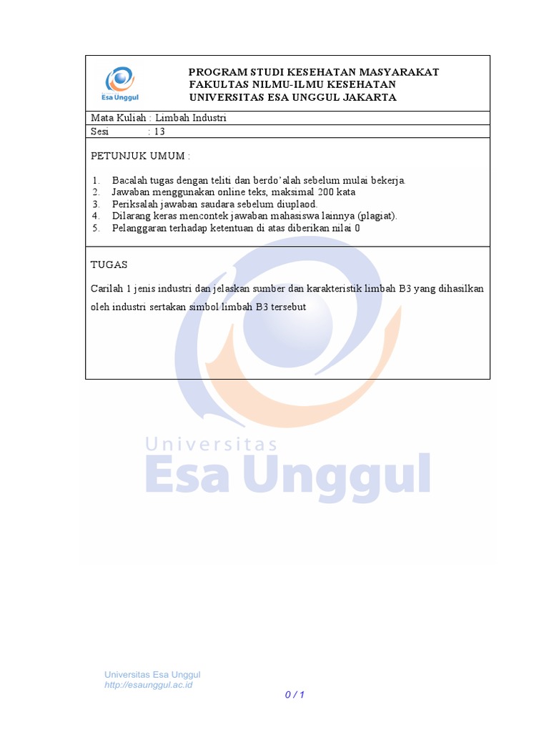 Tugas 13 Limbah Industri | PDF