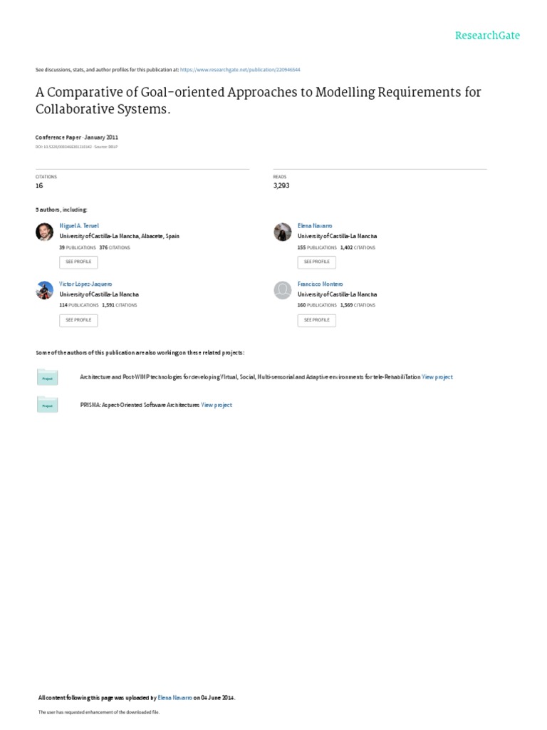 A Comparative of Goal-Oriented Approaches To Model | PDF | System ...