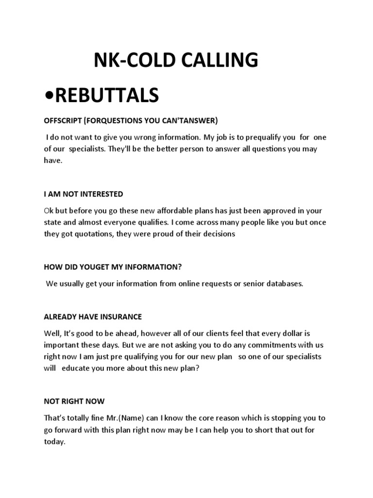 Final Expense Rebuttals | PDF