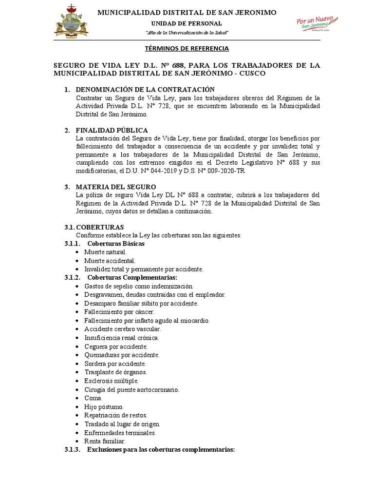 TDR SCTR y Vida Ley San Jeronimo | PDF | Póliza de seguros | Pensión